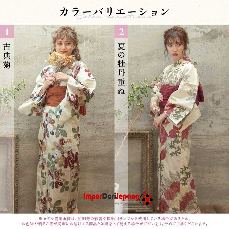 Hannari Luxury Yukata 5-Piece Set Yukata Set Ladies | Impor Dari Jepang