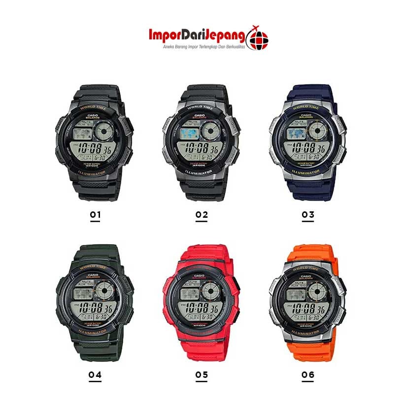 Jam Tangan Standar Casio Chipkashi Tanggal Digital Kalender Tahan Air ...