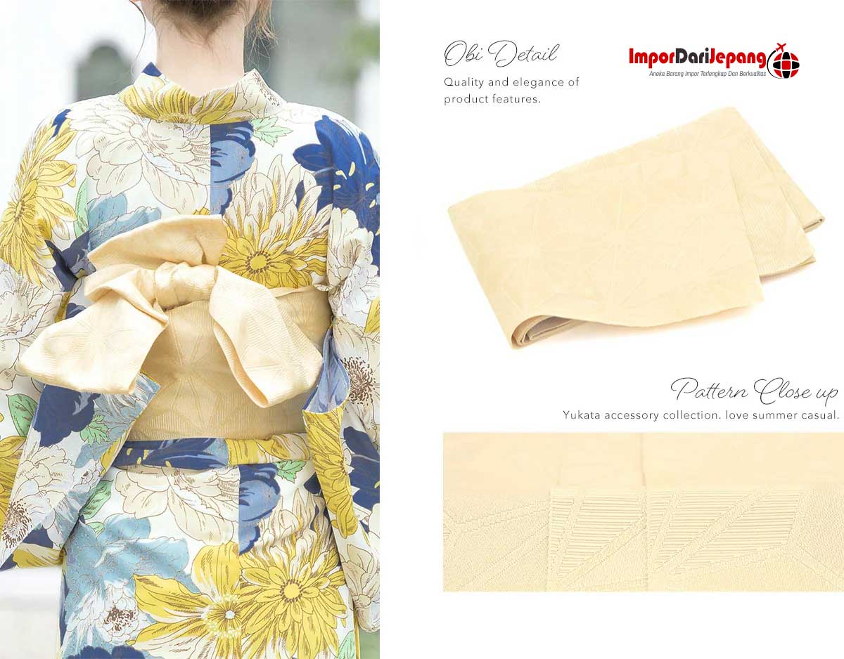 Yukata Set Setengah Lebar Sabuk Dewasa | Impor Dari Jepang