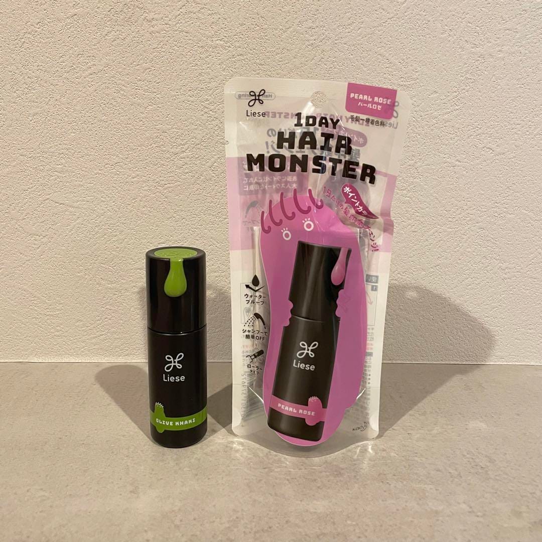 [Jastip] Liese 1DAY Hair Monster Pearl Rose Olive Khaki Set Kao | Impor ...