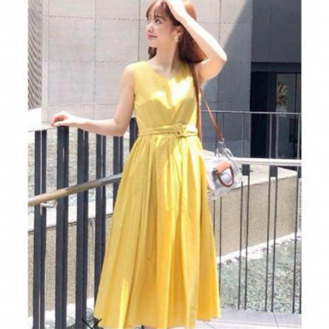 [Jastip] Dress Flare Belt Dress Kuning Mercury Duo | Impor Dari Jepang